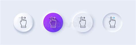 Touchscreen Gesture Line Icon Slide Right Arrow Sign Swipe Action