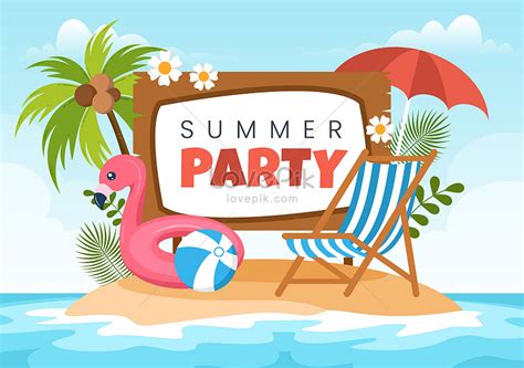 Summer Party Cartoon Illustration Illustration Imagepicture Free