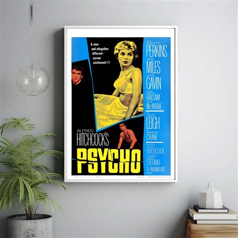 Psycho Movie Poster By Hitchcock Museum Quality Vintage Print Retro