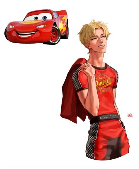 Lightning Mcqueen Disney Character Art Disney Characters As Humans