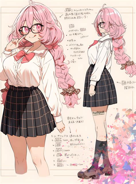 Highschool Girl With Glasses Pixelbytesai By Pixelbytesai On Deviantart