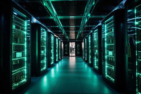 Premium Ai Image Datacenter Interior Exploration Generative Ai