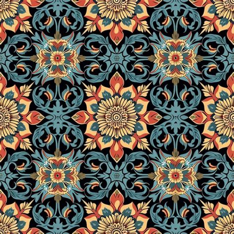 Premium Photo A Close Up Of A Pattern Of Flowers On A Black