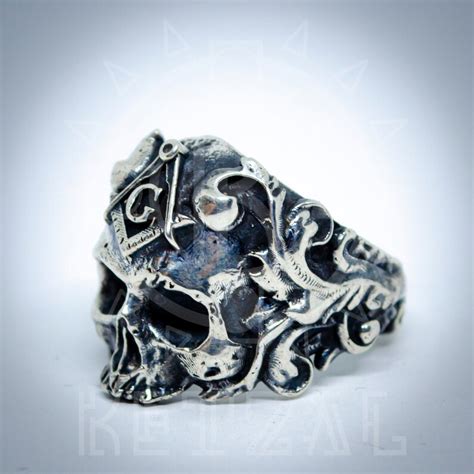 Masonic Dead Ring Catrina Ring Death Skull Ring Masonic Silver Ring