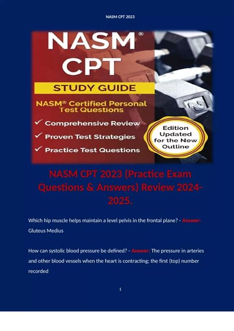 NASM CPT Practice Exam Questions Answers Review NASM CPT Stuvia US