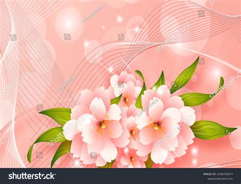 3d Wallpaper Beautiful Flower Background Stock Illustration 2199756077