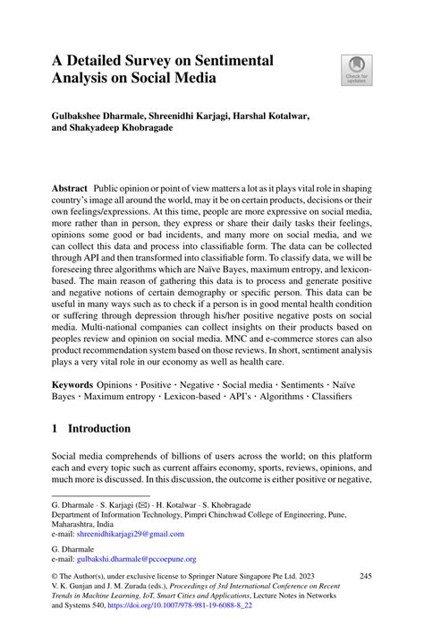Pdf A Detailed Survey On Sentimental Analysis On Social Media