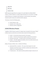 Soho Configuration Facts Docx Copy Text Print Text Listen To