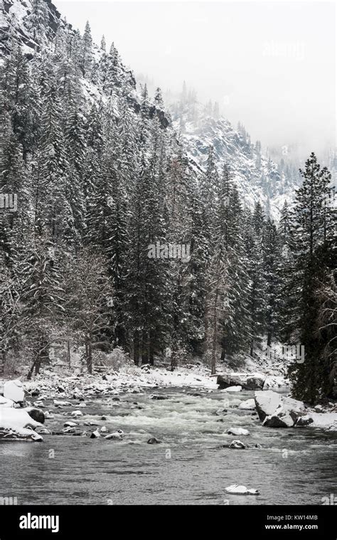 The Wenatchee River In Winter Wenatchee National Forest Washington Stock Photo Alamy
