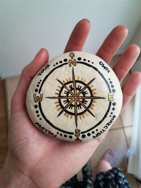 Follow Your Own Direction Compass Original Painted Rock Meganbarre