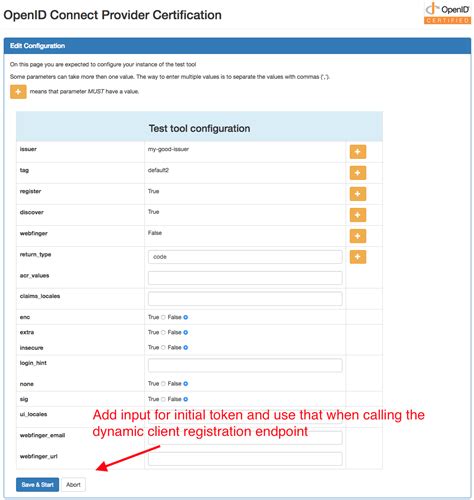 Dynamic Client Registration Configuration Should Include A Way Of