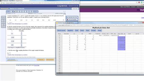 statcrunch computing multiple sample statistics in rows youtube