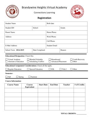 Fillable Online Bhasd 2014 15 BHVA Registration Form Connections Learning Bhasd Fax Email