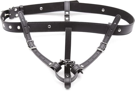 Limmion Männer Frauen Leder Sexy Keuschheitsgürtel Ouvert Dessous Leder