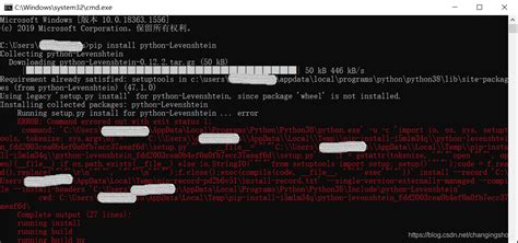 windows10系统 python3.8.5 安装python-Levenshtein 解决方案_python-levenshtein 安装 ...