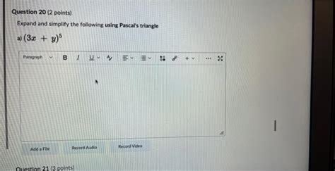 solved expand and simplify the following using pascal s