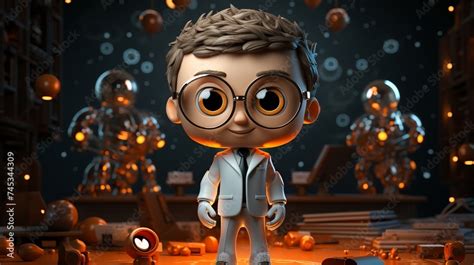 Deep Learning Bioinformatics Specialist 3d Icons Clay Cartoon Cute