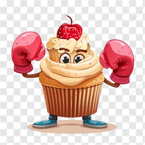 소용돌이 토핑 만화 스타일 벡터 아트가 있는 재미있는 컵케이크 캐릭터 기발한 컵케이크 재미있는 디저트 만화 디저트 Png