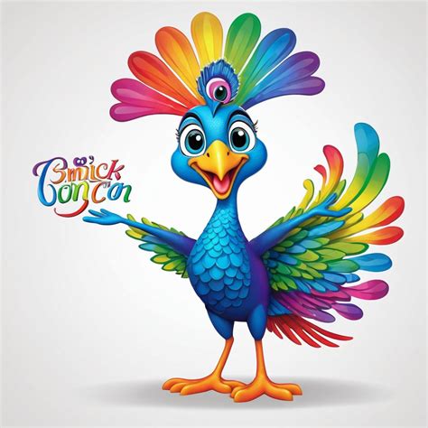 Dancing Peacock 3d Logo With Rainbow Stable Diffusion Online