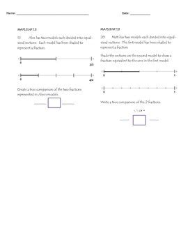 Math FSA Florida Standards Assessment Fractions By Keen Treasures