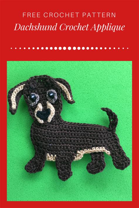 Free Crochet Dachshund Pattern Crochet Applique Crochet Applique
