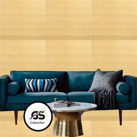 Jual Ok Wallpaper Foam 3d Bata Warna Cream Premium Wallpaper Sticker Wallpaper Foam Bata Stiker