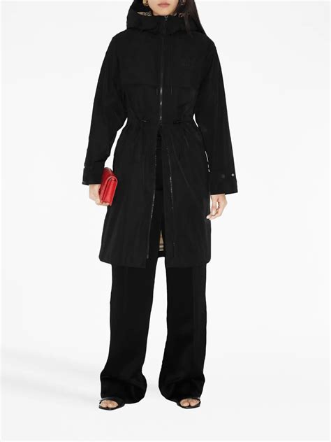 Burberry EKD 자수 후드 코트 Farfetch