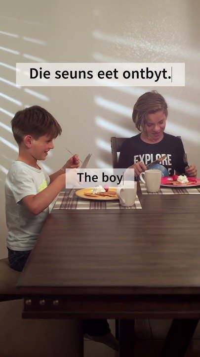 Afrikaans Vs English Vs Nederlands The Boys Are Eating Breakfast Languageshorts Youtube
