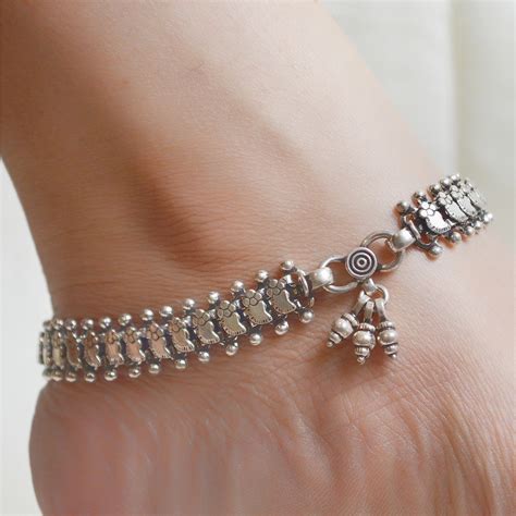 Ethnic Silver Anklet Vintage Style Silver Anklet Anklets Folkways
