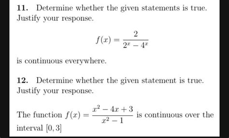 solved 11 determine whether the given statements is true