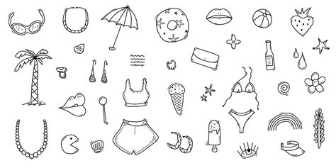 Retro Vibe Doodle Set Of Travel Stickers Collection Of Cute Groovy