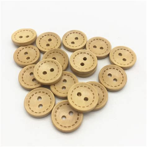 100 개 18mm 천연 나무 2 구멍 자연 점선 둥근 그릇 단추 바느질 액세서리 장식 Diy 공예단추 Aliexpress