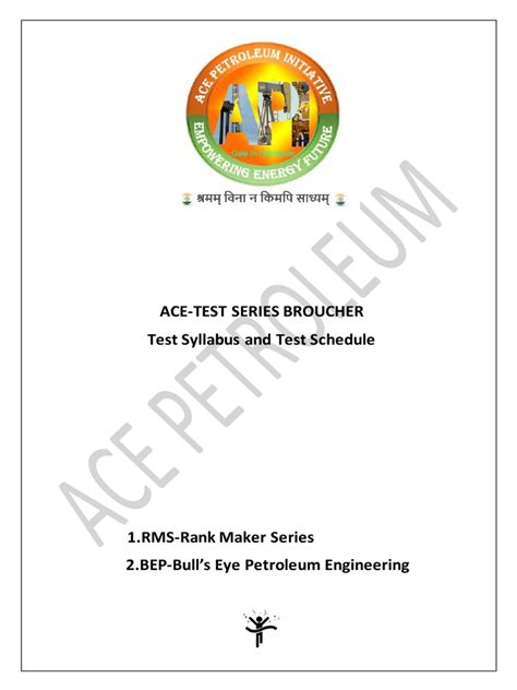 Ace Test Series Broucher Test Syllabus And Test Schedule Pdf