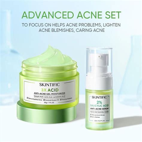 Jual SKINTIFIC 2pcs Skincare Set Acne Skintific 3X Acid Anti Acne Gel