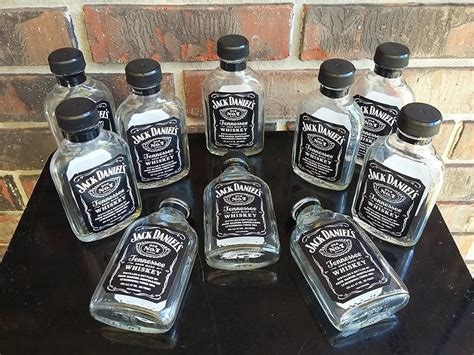 Empty Jack Daniels Bottles Lot Of 10 Whiskey 100 Ml Glass Flask Craft
