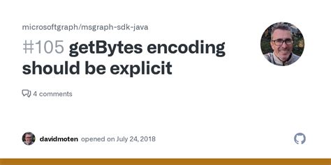 Getbytes Encoding Should Be Explicit · Issue 105 · Microsoftgraphmsgraph Sdk Java · Github