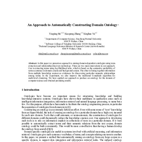 An Approach To Automatically Constructing Domain Ontology Acl Anthology