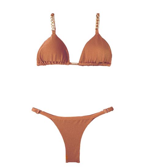 Garota De Luxo Black Chain Brazilian Triangle Bikini
