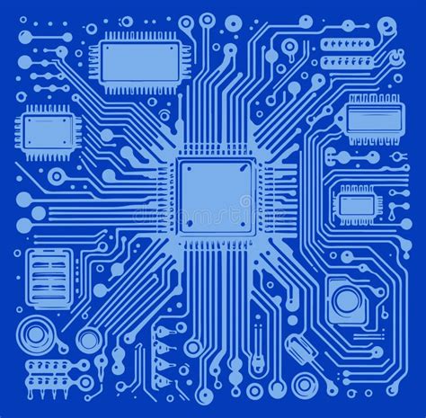 Circuit Board Vector Background Texture Computer Machine Technology Stock Vector Illustration