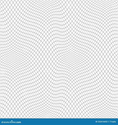 Seamless Mesh Netting Pattern With Wavy Surfase White Textured Background Stock Vector