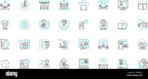 Digital Instruction Linear Icons Set E Learning Virtual Online