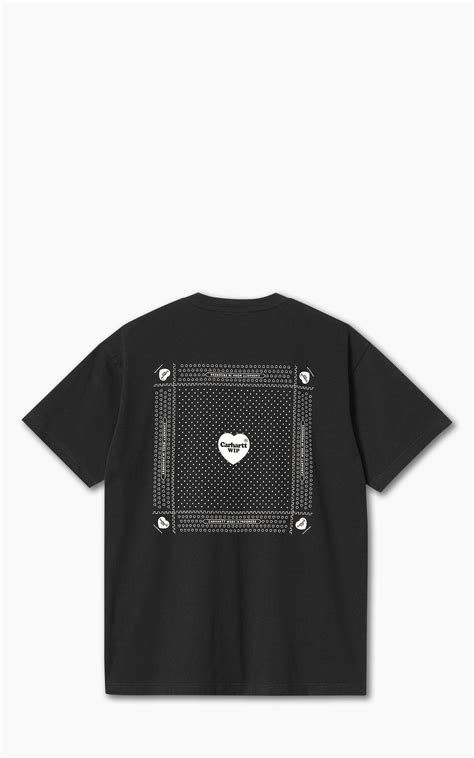Carhartt Wip Ss Heart Bandana T Shirt Blackwhite Stone Washed Cultizm
