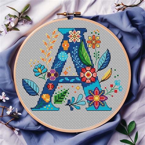 Letter Cross Stitch Pattern Etsy