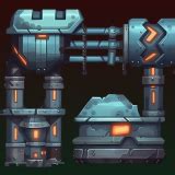 MEGAPACK D Tileset Sprite Sheet Industrial Platformer Environments