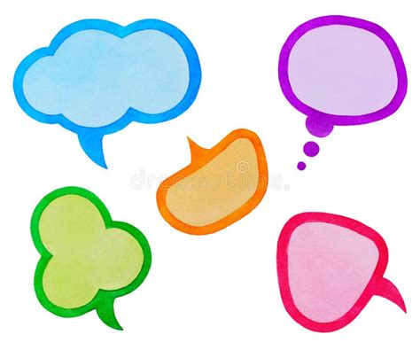 Set Of Colorful Speech Bubbles Or Clouds Stock Illustration