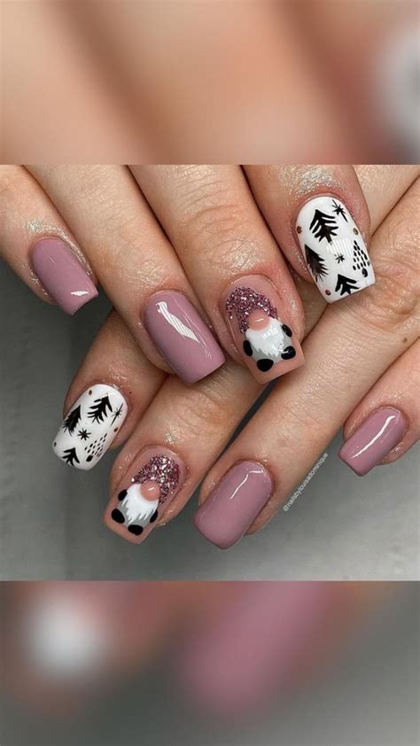 Nude Pink Holiday Nails Nails Glitter Gel Nails Christmas Gel Nails