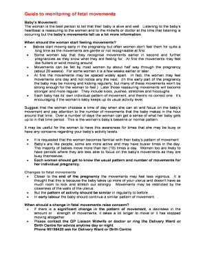 Fillable Online Guide To Monitoring Of Fetal Movements Fax Email Print PdfFiller