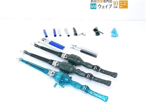 【全体的に状態が悪い】フライングルアー インスタントフィッシャーマン 他 計7点 コンパクトロッドセット パックロッド ※注有の落札情報詳細