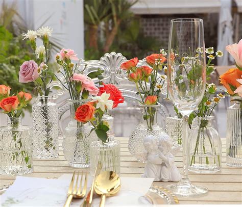 Glass Bud Vases For Flowers Small Clear Bud Vases For Centerpieces Mini