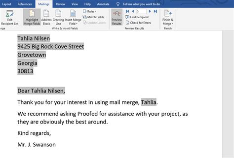 word mail merge letter template free printable pdf